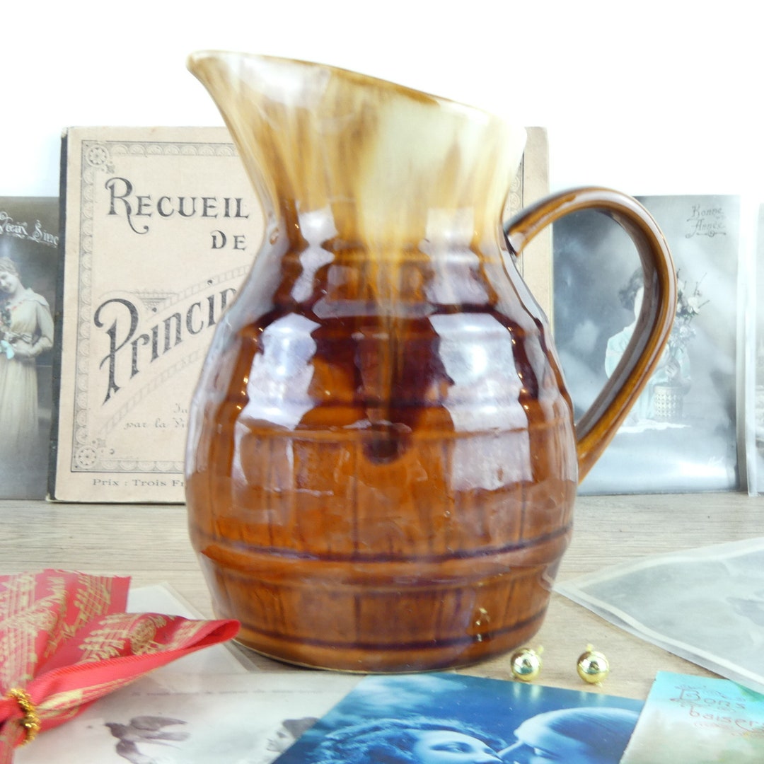 French Wine Pitcher, Antique French Bistro Carafe, French Bar Pitcher ...