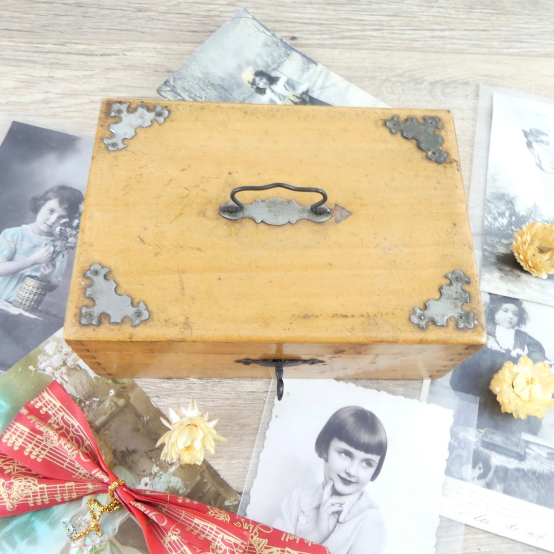Small Wooden Box Early 20th Century, Old Craft Box, Small Key Box - Etsy