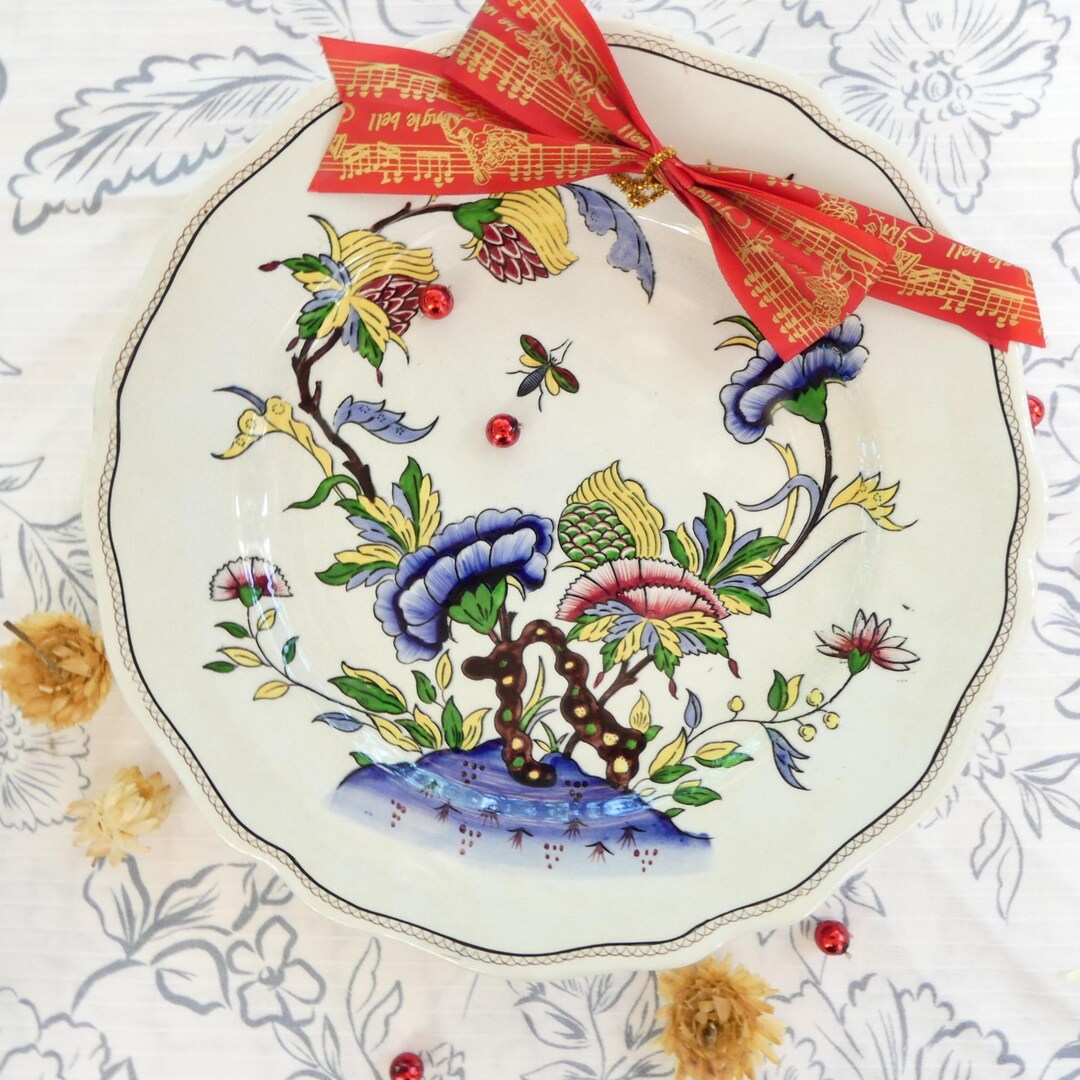 French Dinner Plate Sarreguemines Rouen Plant Decoration, Old 19th ...