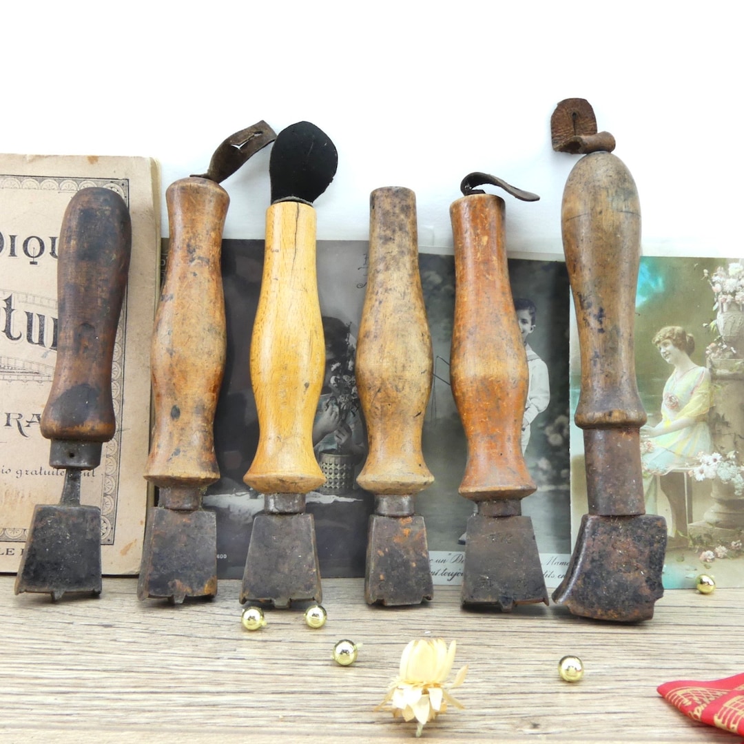 Old Shoemaking Tools, Traditional Wooden Tools for Working Leather, Old ...