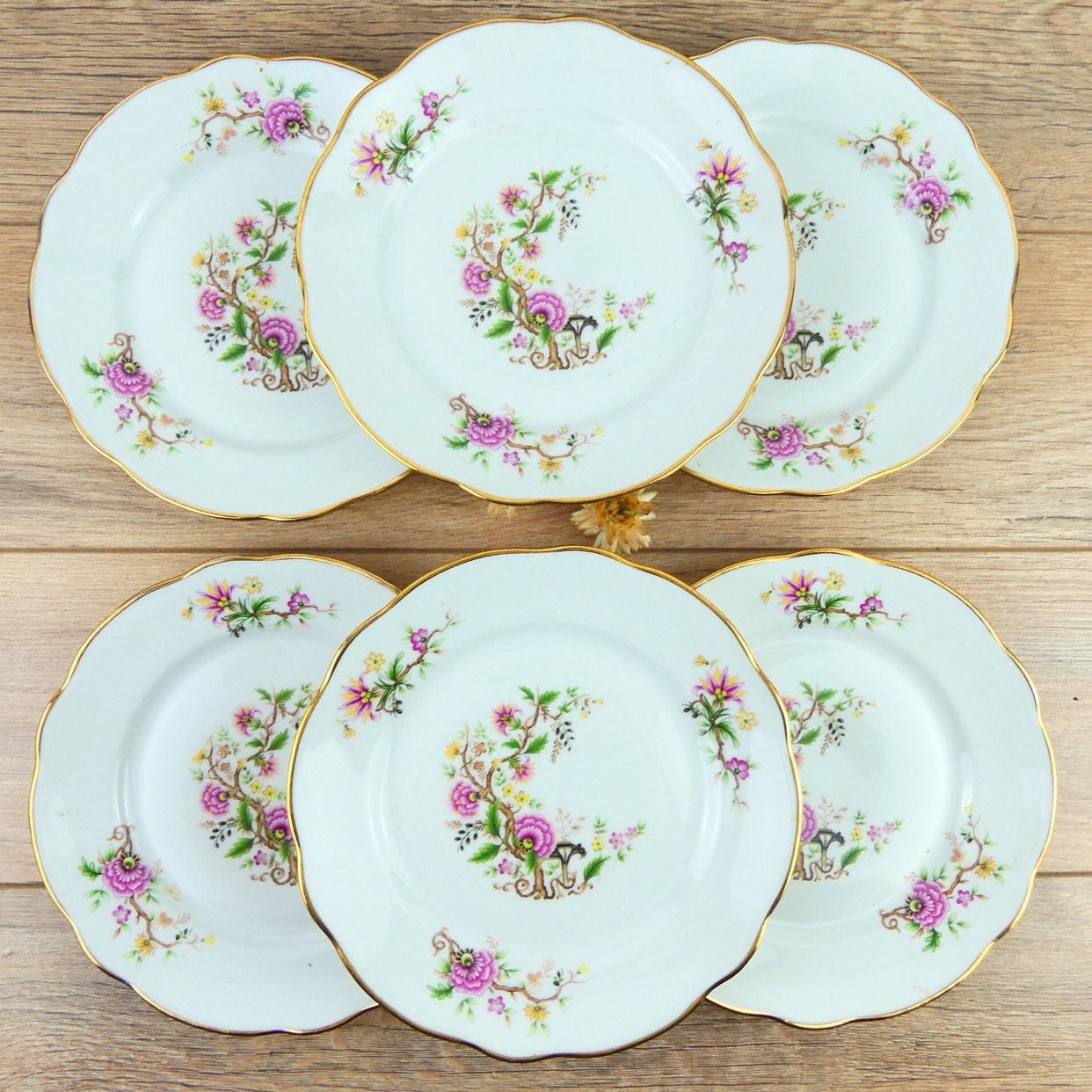 6 dessert plates at the beginning of the 20th century, small French plates