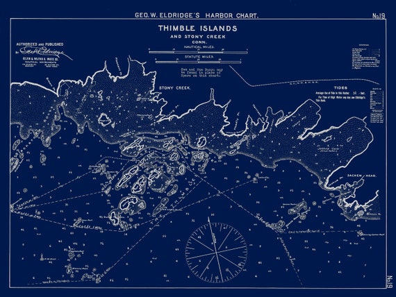 Blue Nautical Map