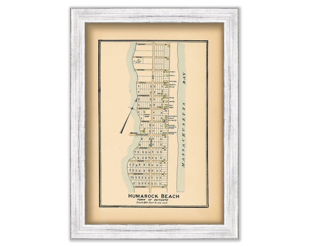 HUMAROCK, SCITUATE, Massachusetts - 1903 Map - Etsy