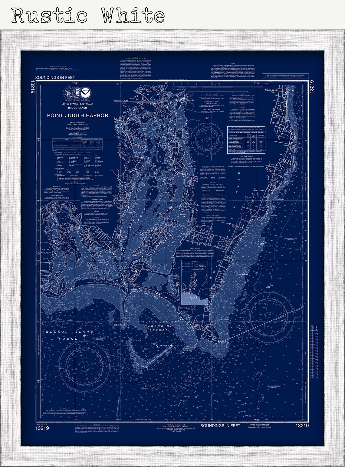 POINT JUDITH HARBOR Rhode Island Nautical Chart Blueprint - Etsy