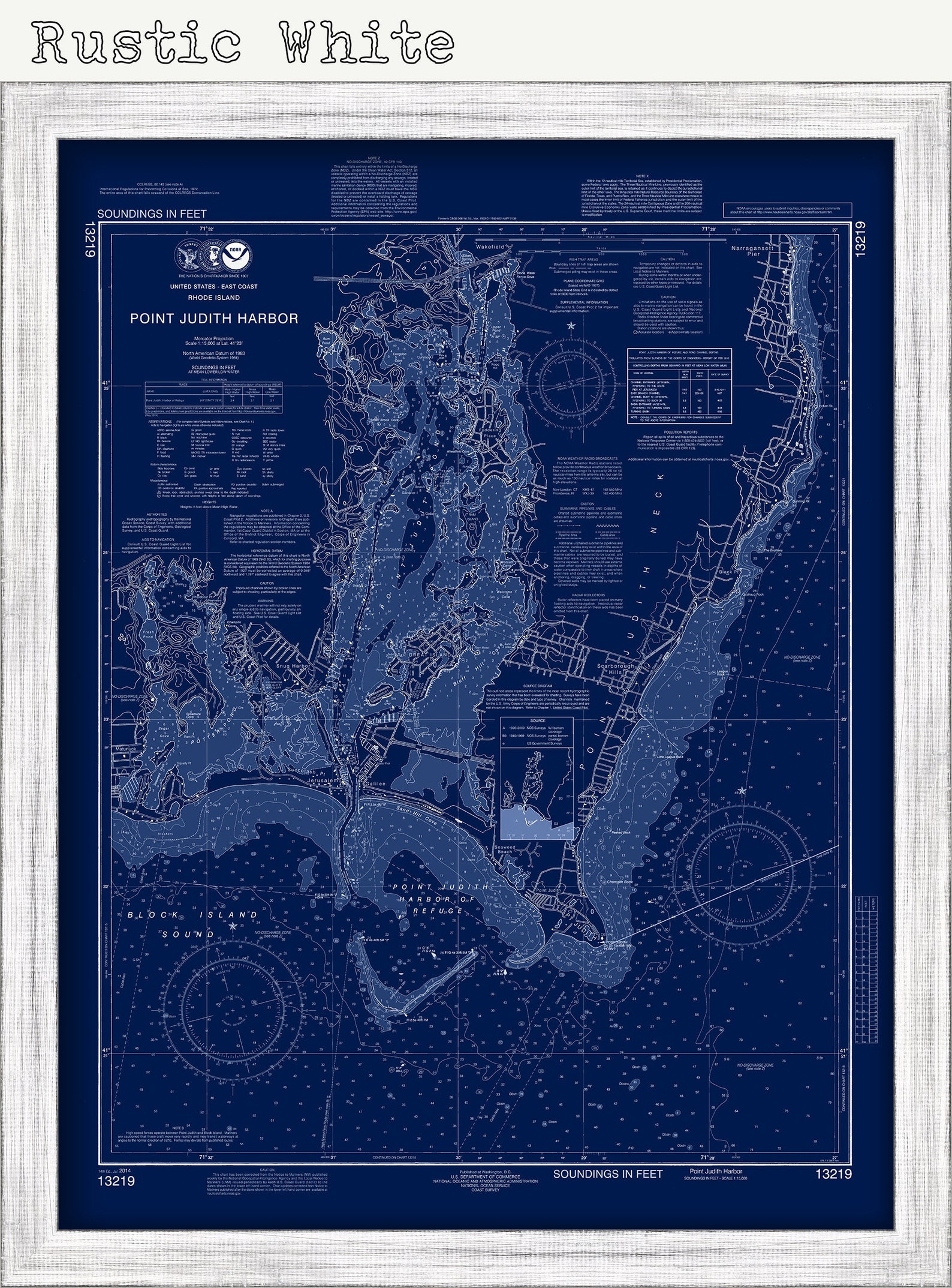 POINT JUDITH HARBOR Rhode Island Nautical Chart Blueprint | Etsy