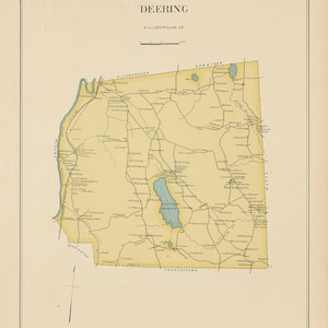 DEERING, New Hampshire 1892 Map, Replica or Genuine ORIGINAL - Etsy
