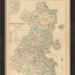 COUNTY DUBLIN, Ireland 1901 Map - Replica or GENUINE Original - Etsy