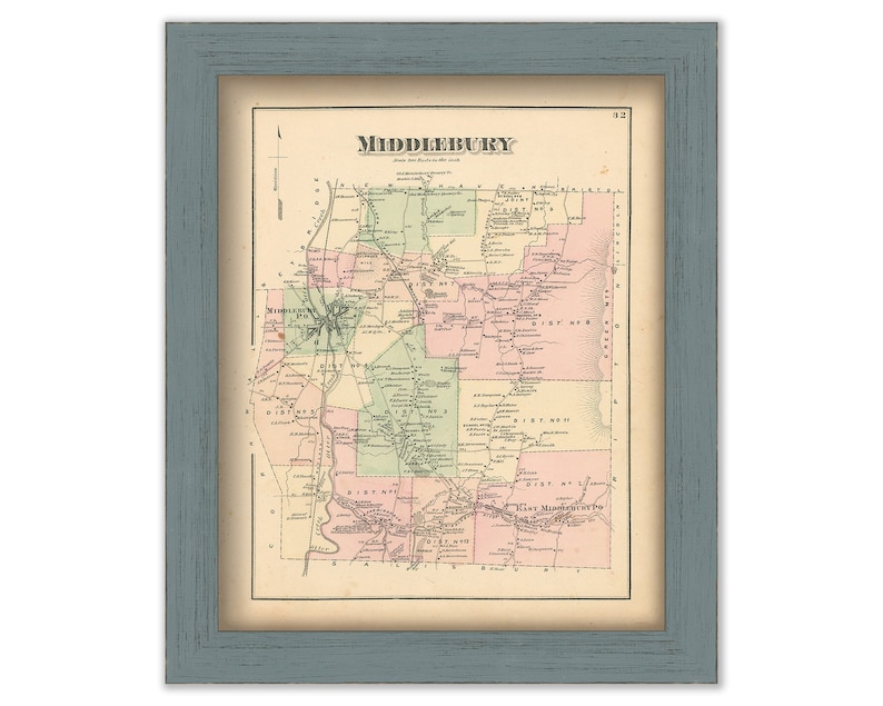 MIDDLEBURY, Vermont - 1871 Map - Etsy