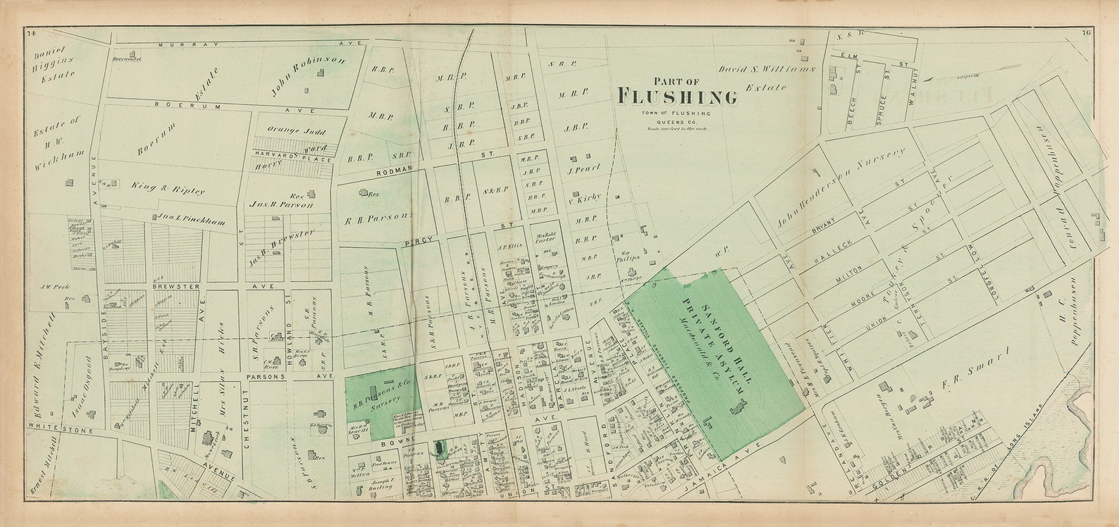 Flushing New York 1873 Map Replica and GENUINE ORIGINAL - Etsy