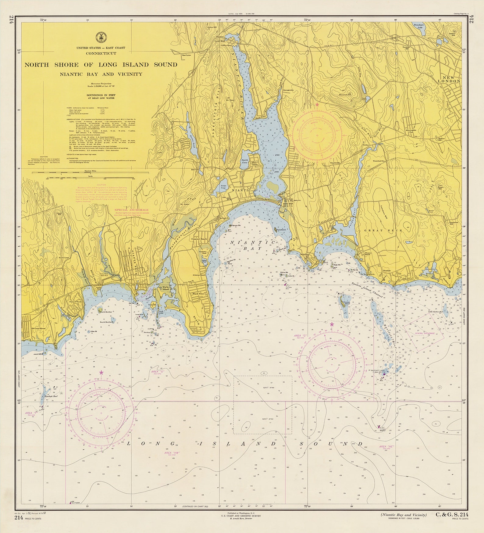 NIANTIC BAY and VICINITY Connecticut Nautical Chart - Etsy