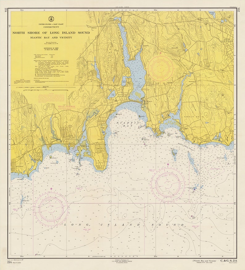 NIANTIC BAY and VICINITY Connecticut Nautical Chart - Etsy