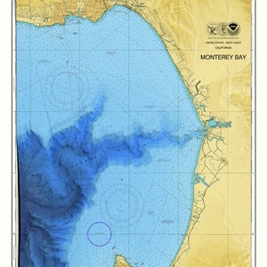 MONTEREY BAY, California - Nautical Chart - Enhanced Bathymetric Data ...