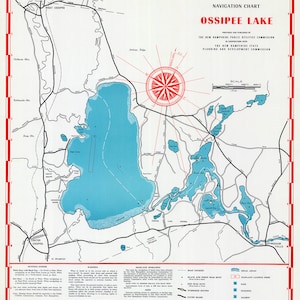LAKE OSSIPEE, New Hampshire 1958 Nautical Chart - Etsy