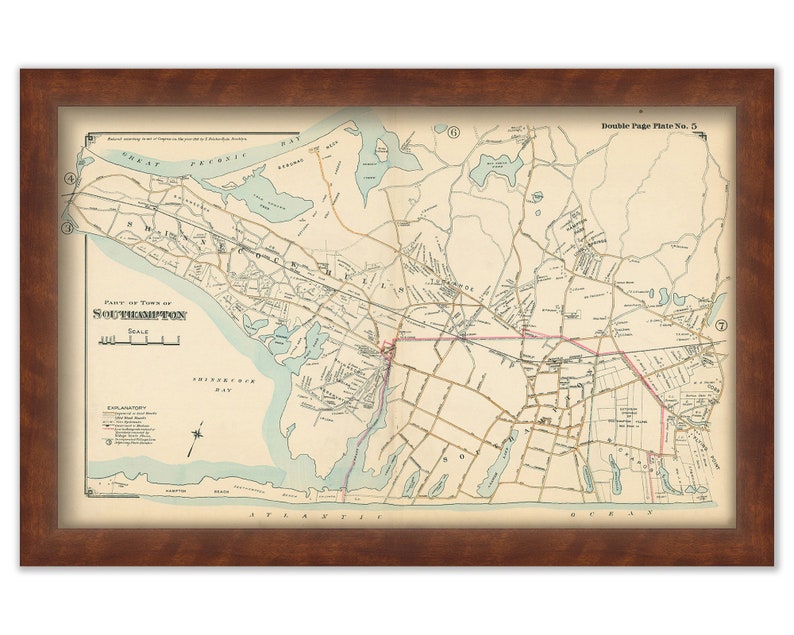 Shinnecock Hills South Hampton Long Island New York Map | Etsy
