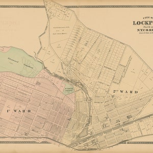LOCKPORT, New York 1875 Map, Replica or Genuine Original - Etsy