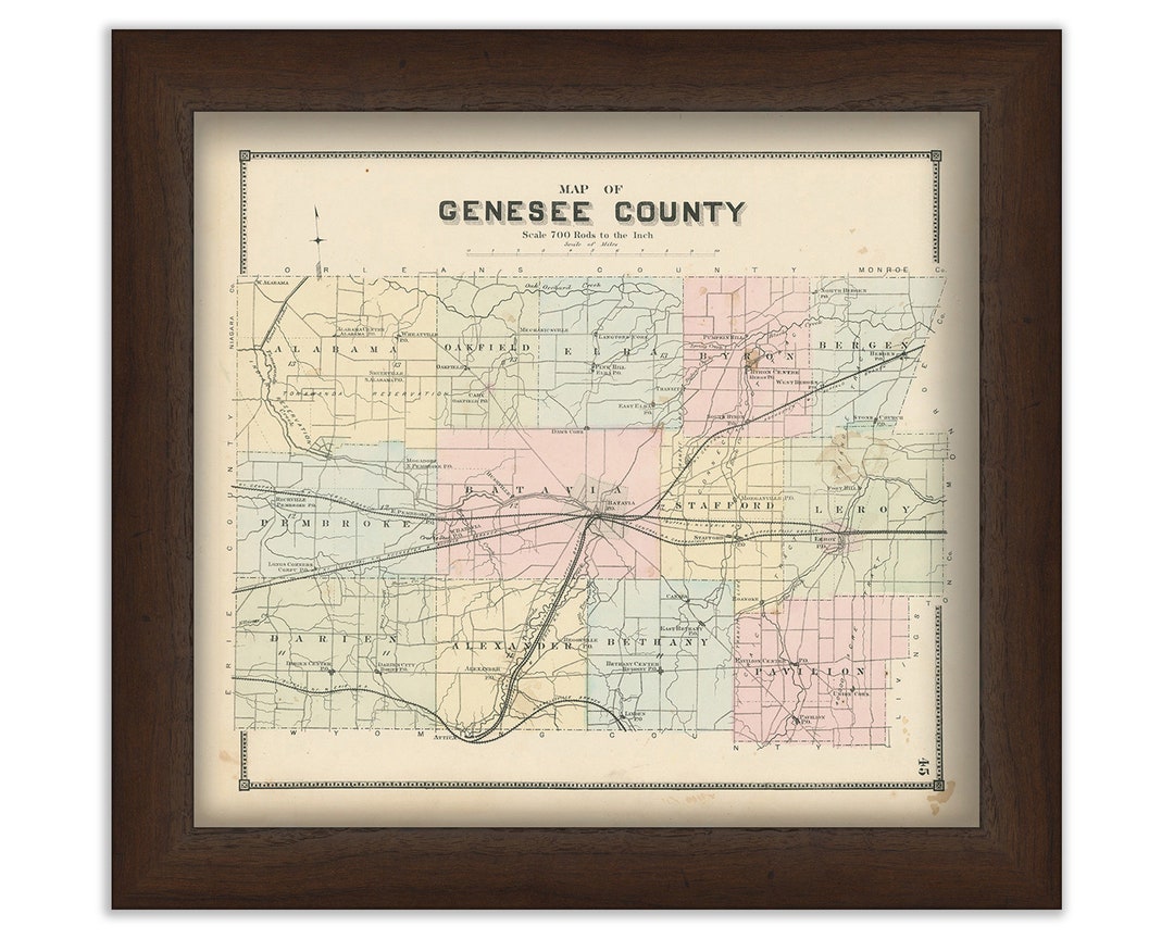 GENESEE COUNTY, New York 1866 Map - Etsy