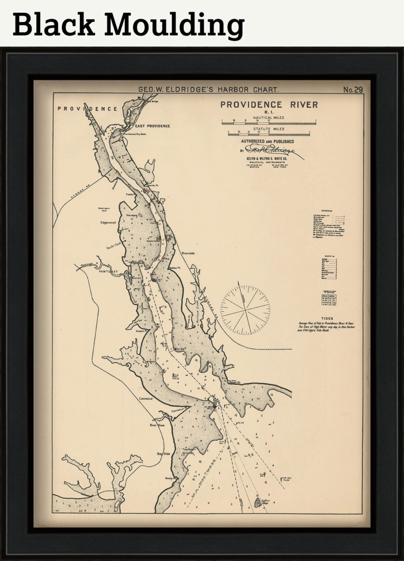 Providence River, Rhode Island - Nautical Chart by George W. Eldridge ...