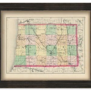 ALLEGAN COUNTY, Michigan 1873 Map - Replica or Genuine Original - Etsy