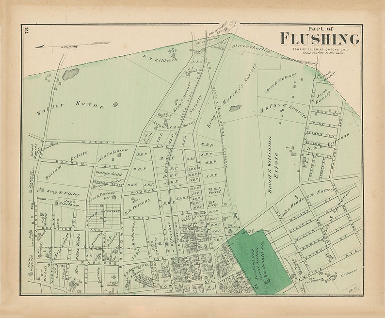 Flushing, New York 1873 Map, Replica and GENUINE ORIGINAL - Etsy