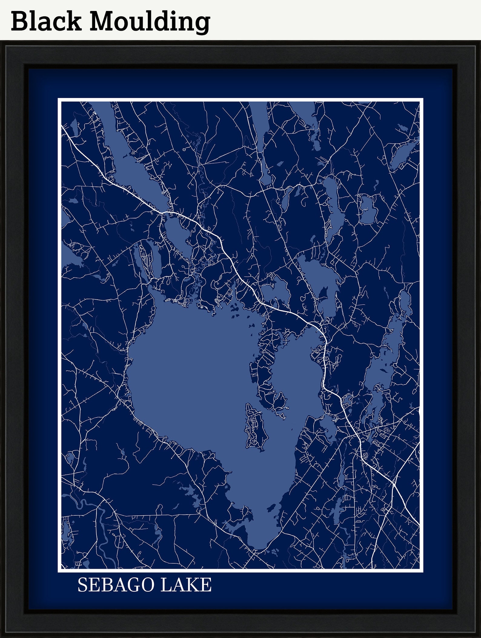 SEBAGO LAKE Maine Contemporary Map Poster Blueprint - Etsy