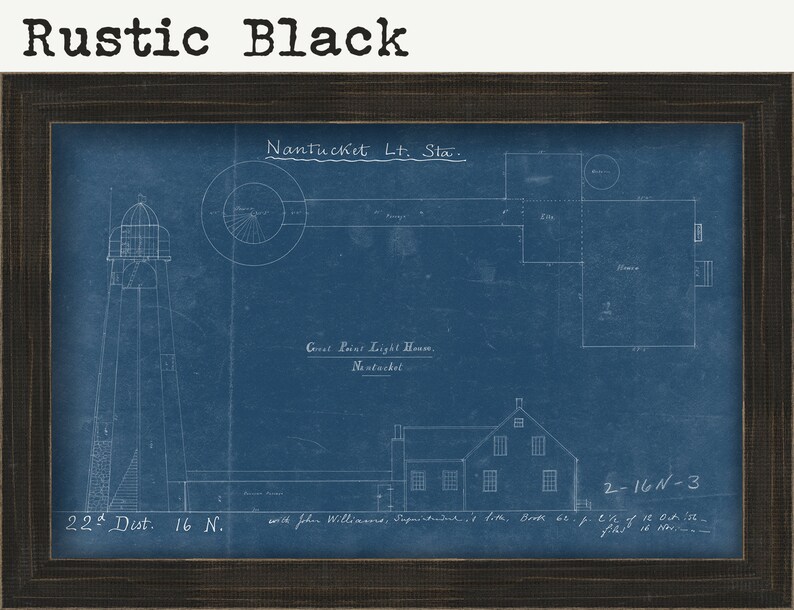 GREAT POINT LIGHTHOUSE, Nantucket, Massachusetts - Blueprint Drawing ...