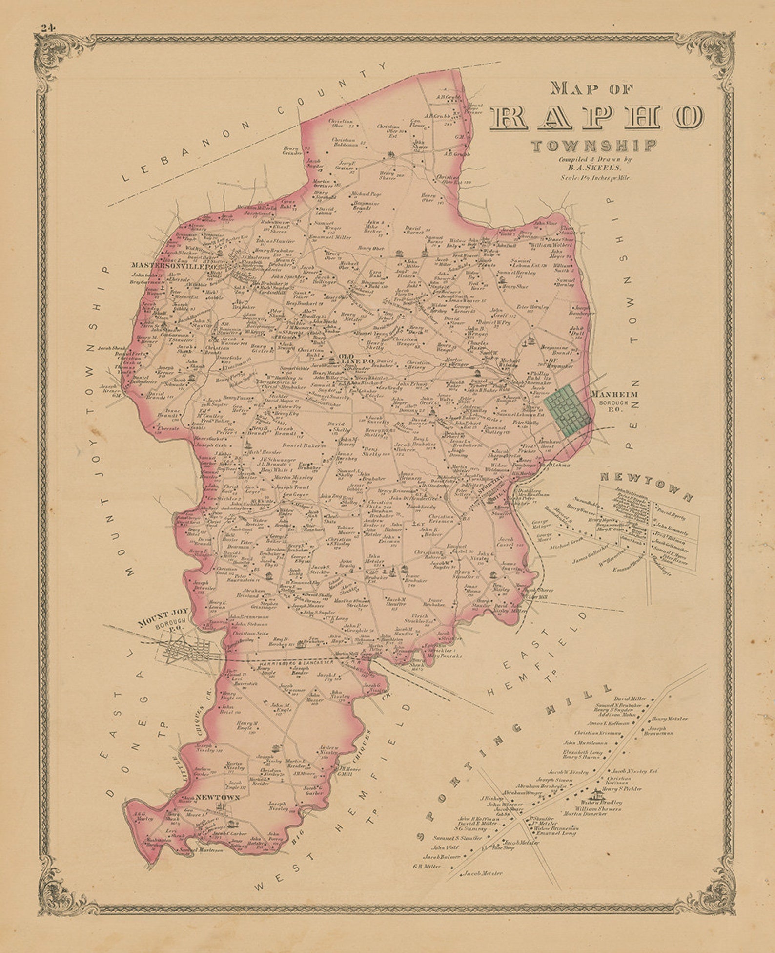 RAPHO Pennsylvania 1875 Map Replica or GENUINE ORIGINAL - Etsy