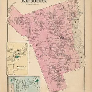 BRIDGTON, Maine 1871 Map, Replica or Genuine ORIGINAL - Etsy