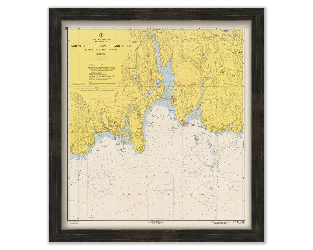 NIANTIC BAY and VICINITY, Connecticut - Nautical Chart Published in ...