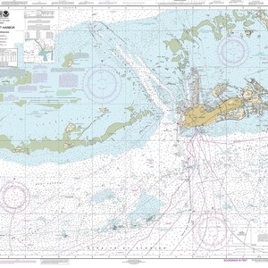 KEY WEST HARBOR, Florida - 2013 Noaa Chart - Etsy