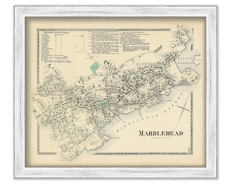 Village of MARBLEHEAD, Massachusetts 1872 Map - Replica or Genuine ...