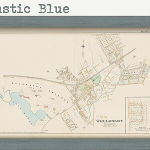 WELLESLEY COLLEGE, Wellesley, Massachusetts 1888 Map - Etsy