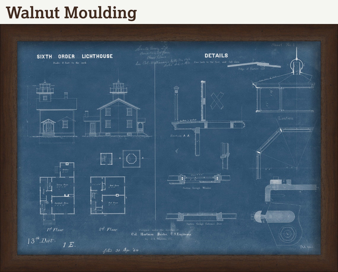EDIZ HOOK LIGHTHOUSE Port Angeles Washington Blueprint - Etsy