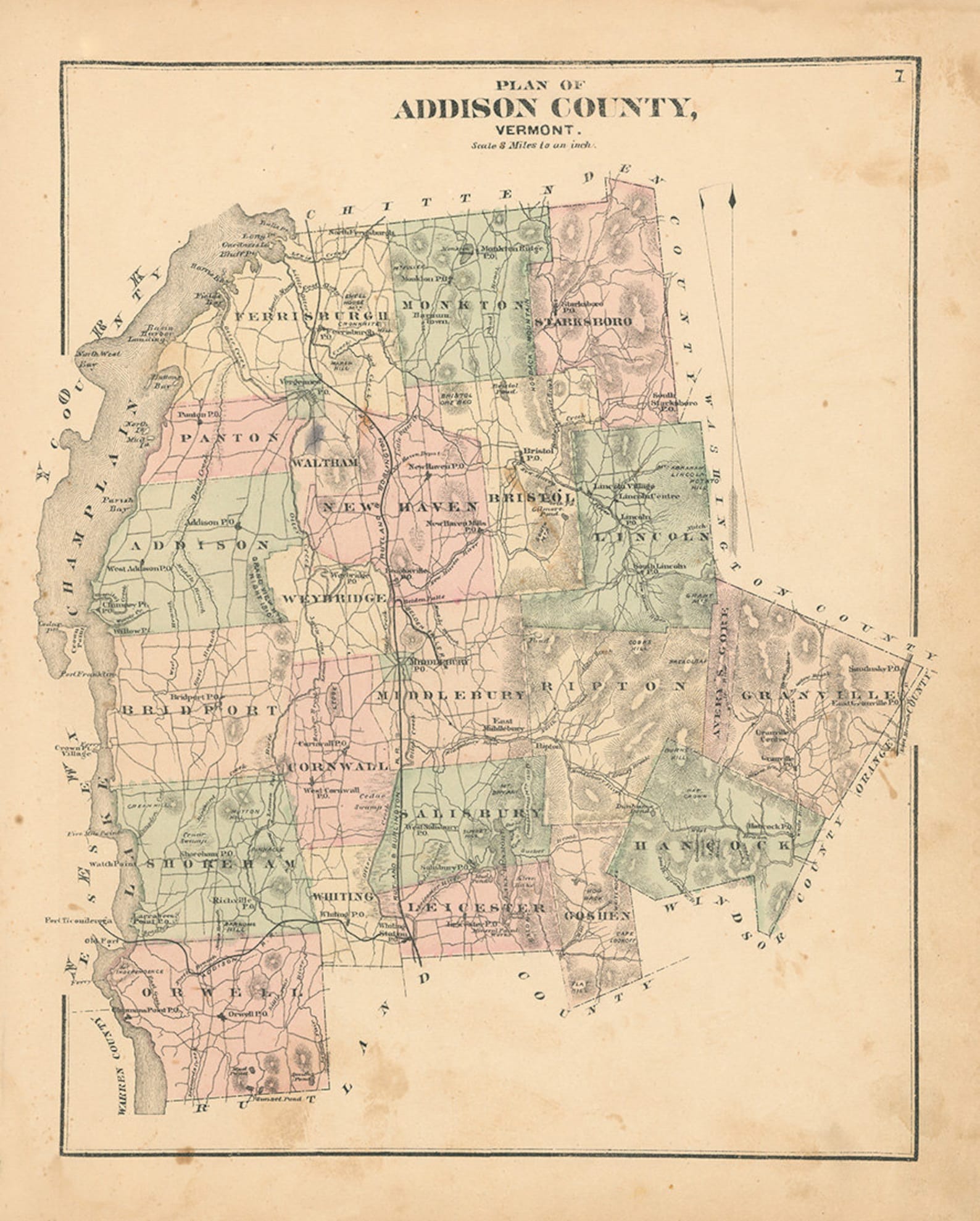 WEYBRIDGE Vermont 1871 Map - Etsy
