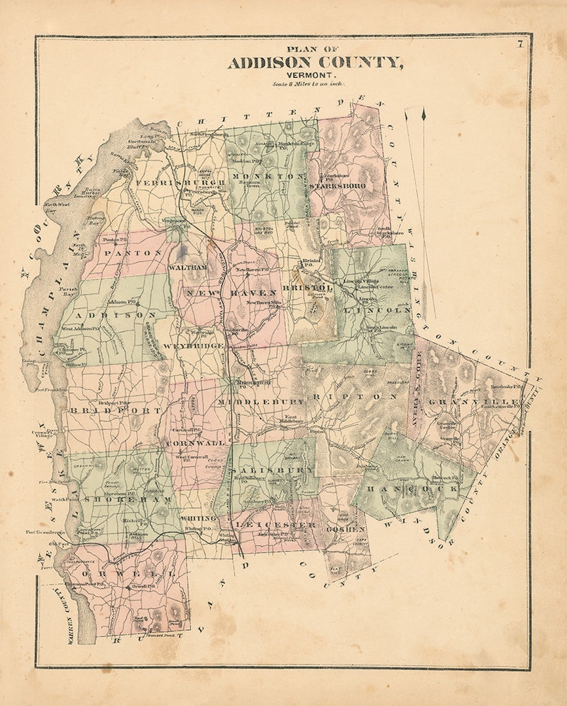 WEYBRIDGE Vermont 1871 Map - Etsy