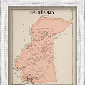 Town of SOUTH HADLEY, Massachusetts 1873 Map - Etsy