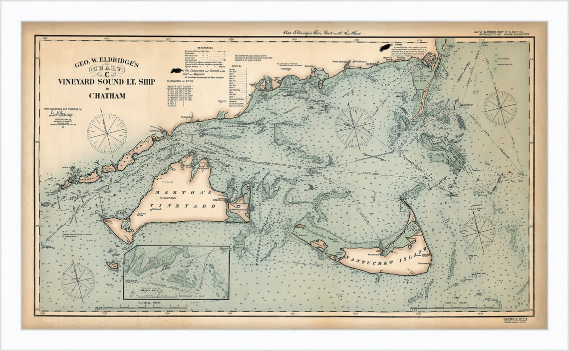 Vineyard Sound Lt Ship to Chatham-chart C- by George W. Eldridge 1924 ...