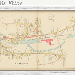 Village of ADAMS, Massachusetts 1904 Map - Replica or Genuine Original ...