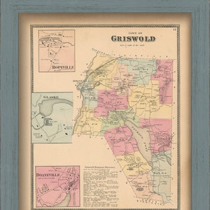 GRISWOLD, Connecticut, 1868 Map - Etsy