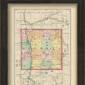 MECOSTA COUNTY, Michigan 1873 Map - Replica or Genuine Original - Etsy