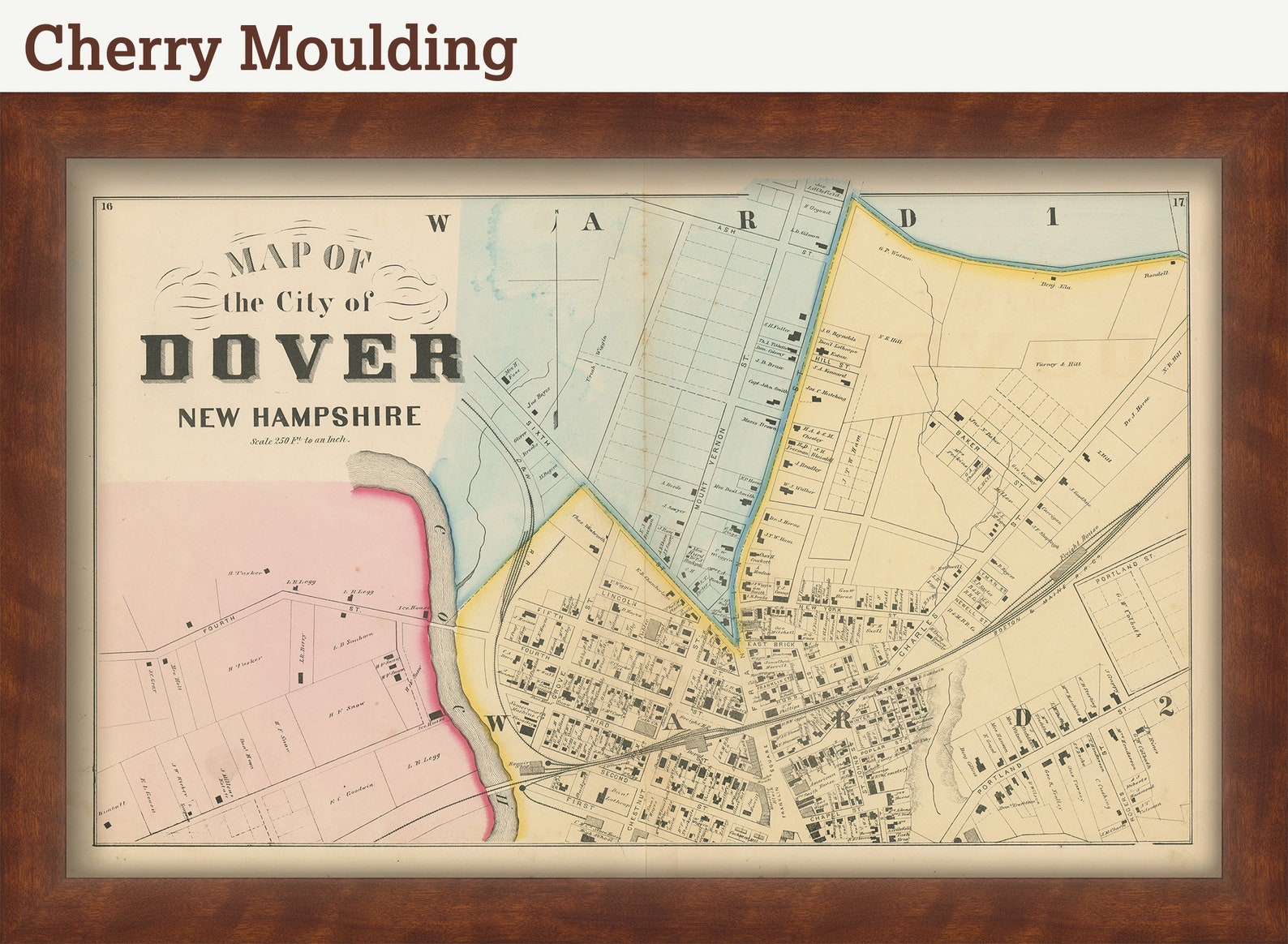 City of DOVER New Hampshire 1871 Map Replica or GENUINE | Etsy