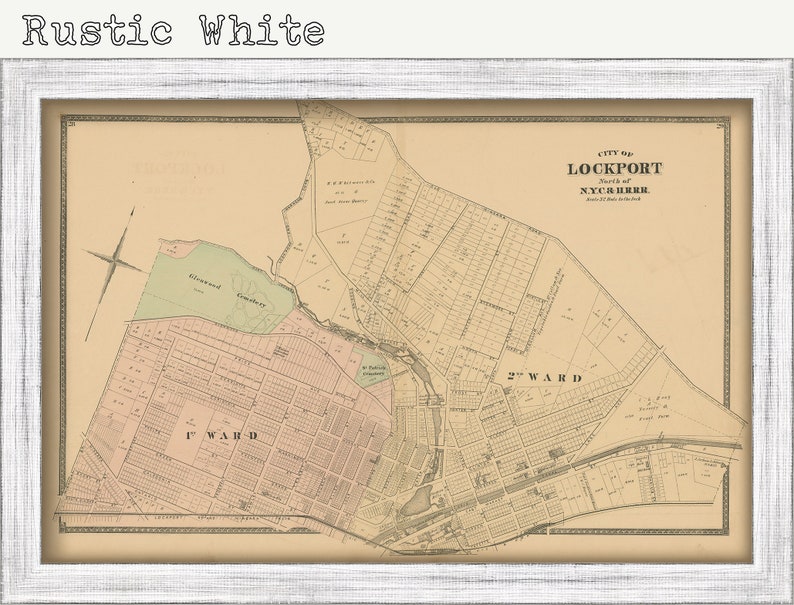 LOCKPORT, New York 1875 Map, Replica or Genuine Original - Etsy