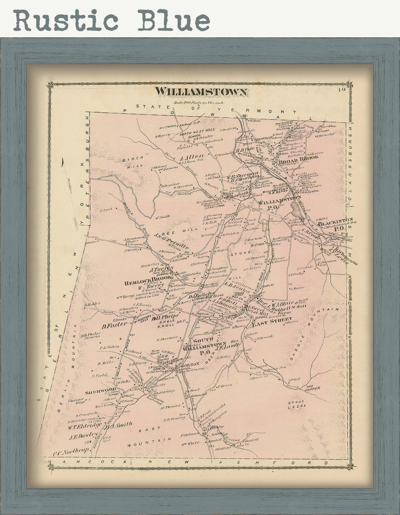WILLIAMSTOWN, Massachusetts 1871 Map - Replica or Genuine ORIGINAL - Etsy