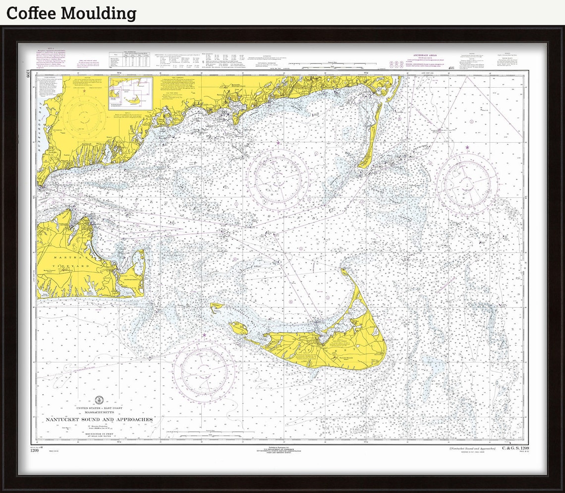 0356-chart of Nantucket Sound & Approaches 1968 | Etsy