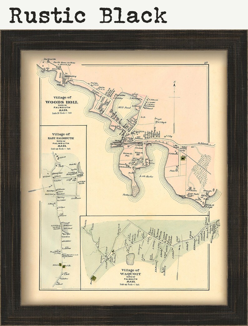 Villages of Woods Hole, East Falmouth and Waquoit, Massachusetts 1880 ...