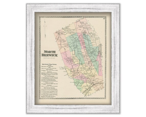 Town of NORTH BERWICK Maine 1872 Map - Etsy