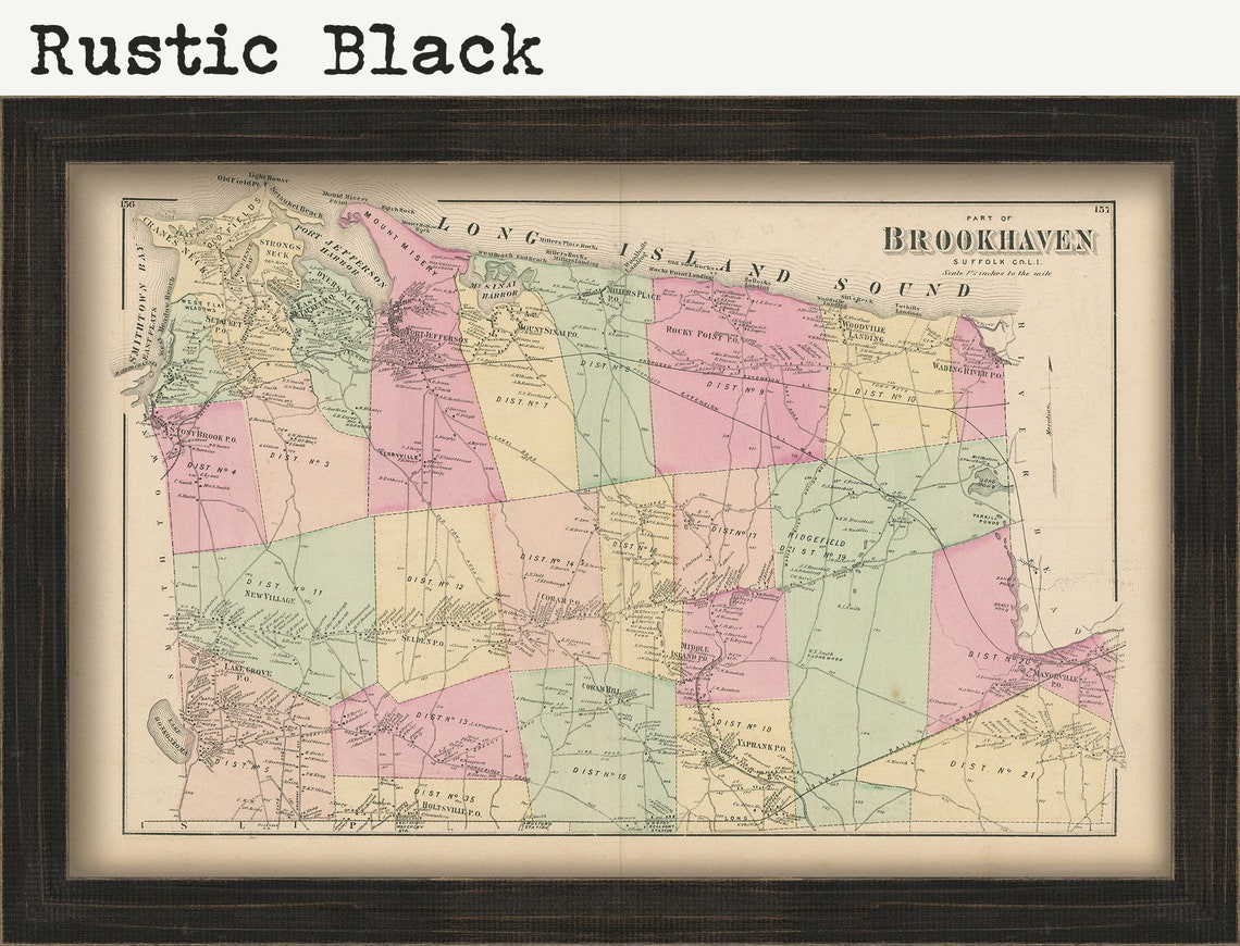 Brookhaven New York 1873 Map Replica and GENUINE ORIGINAL | Etsy
