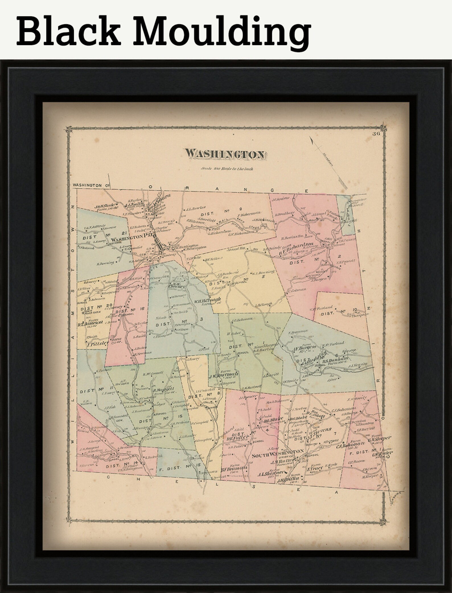 WASHINGTON, Vermont 1877 Map - Replica or Genuine ORIGINAL - Etsy