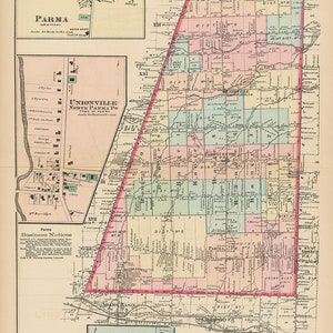 Town of PARMA, New York 1872 Map - Etsy