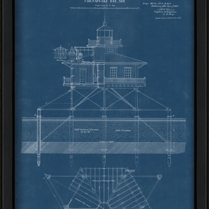 LOVE POINT LIGHTHOUSE, Maryland - Blueprint Drawing and Plan of the ...