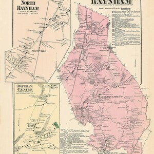 RAYNHAM, Massachusetts 1871 Map - Replica or Genuine ORIGINAL - Etsy